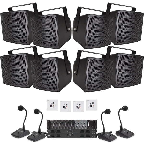 Baseball Complex Sound System with Stadium Speakers, 4 Zone Mixer ...