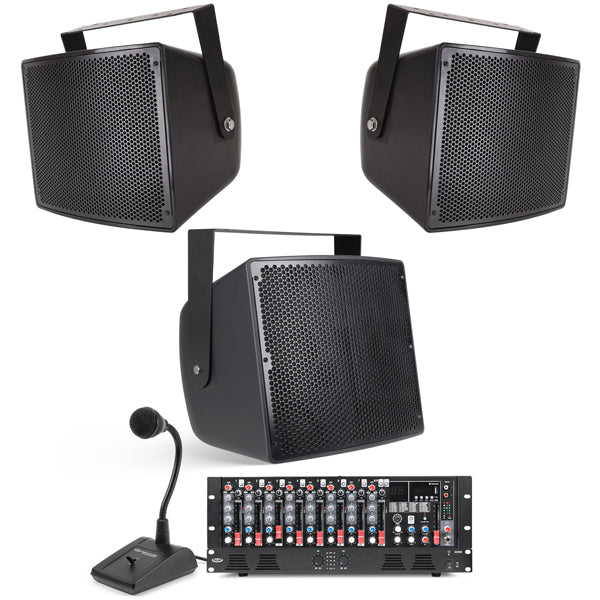 Baseball Field Sound System with All-Weather Speakers, Mixer, Dual ...
