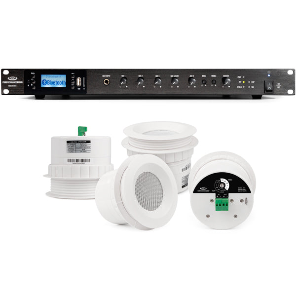 Hotel Sound System with 32 Ceiling Speakers and 350W Rack Mount ...