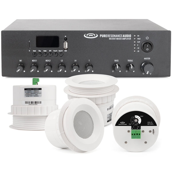 Medical Office Waiting Room Sound System with 4 Ceiling Speakers and ...