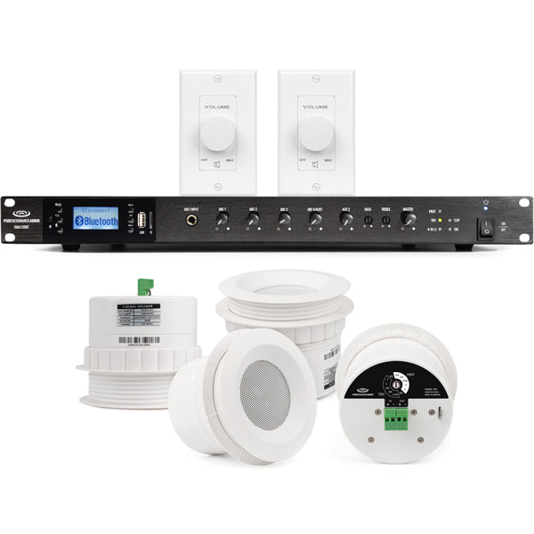 Medical Office Sound System with 10 Ceiling Speakers, Rack Mount ...