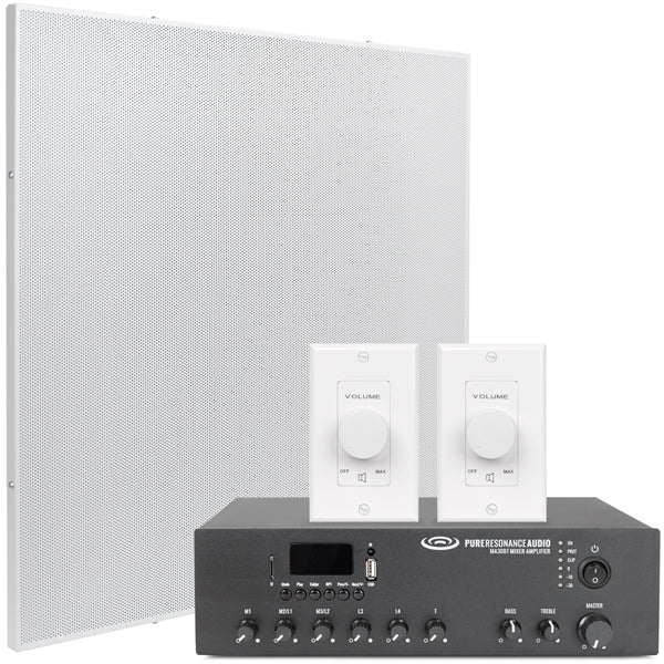 Medical Office Audio System with 2 Drop Tile Ceiling Speakers ...