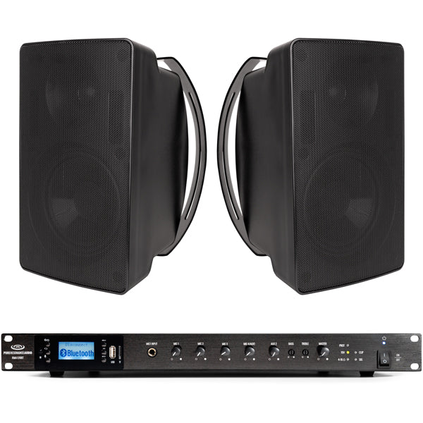 Meeting Sound System with 70V Surface Mount Speakers and Mixer Amp