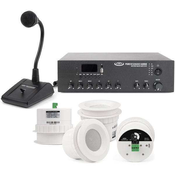Paging Sound System with 12 Ceiling Speakers, Bluetooth Mixer Amplifier ...