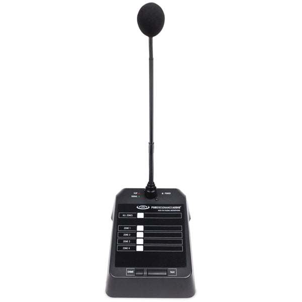 Pure Resonance Audio MX8-PM 4-Zone Push-To-Talk Paging Microphone