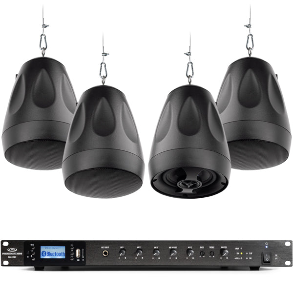 Sound System for Small Restaurant with 6 70V Pendant Speakers and 120W ...