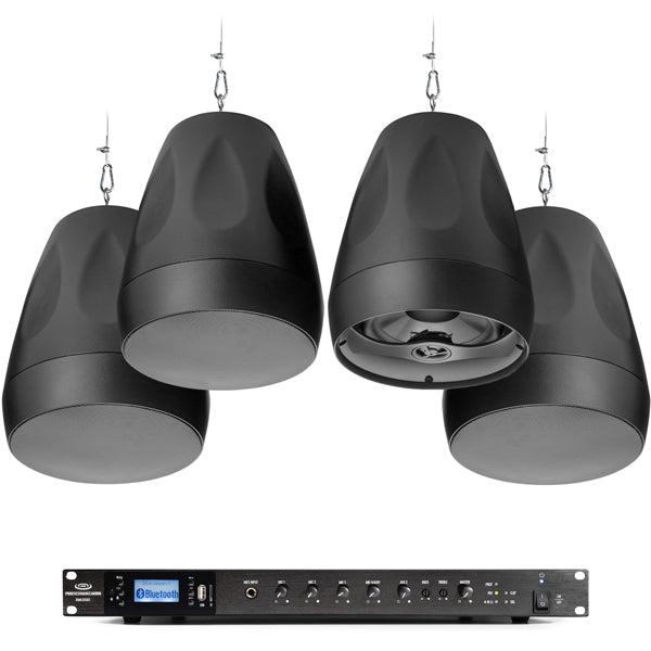 Restaurant Music System with 8 70V Pendant Speakers and 350W Mixer ...