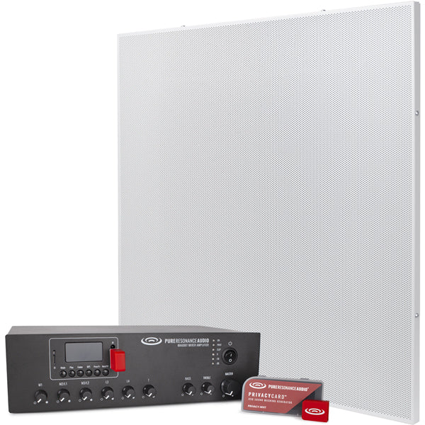 Sound Masking System Featuring 6 Ceiling Tile Speakers and White Noise Sound Masking Generator