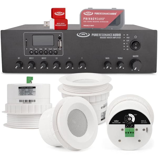 Therapy Office White Noise System with 6 Ceiling Speakers and White ...