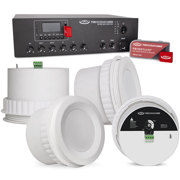 Premium Office Sound Masking System with Ceiling Speakers and White Noise Generator