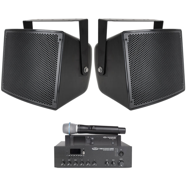 Arena PA System with Stadium Speakers, Bluetooth Mixer Amplifier and ...
