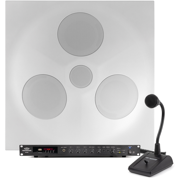 Paging Sound System with SD5 Ceiling Tile Speaker, Rack Mount Bluetooth ...
