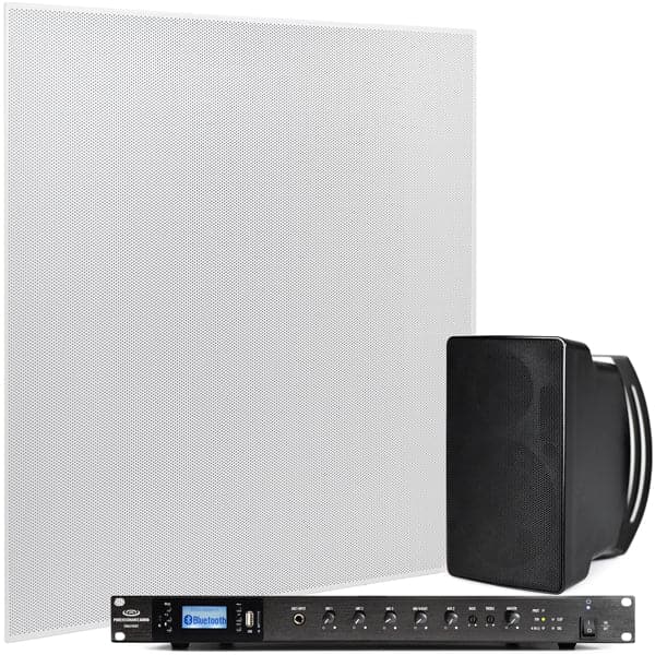 Conference Room Speaker System with 2x2 70V Speakers, Surface Mount ...
