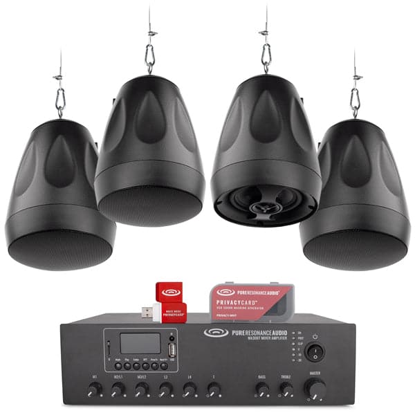 Speech Privacy System with Stylish 4 inch Pendant Speakers For Up To ...