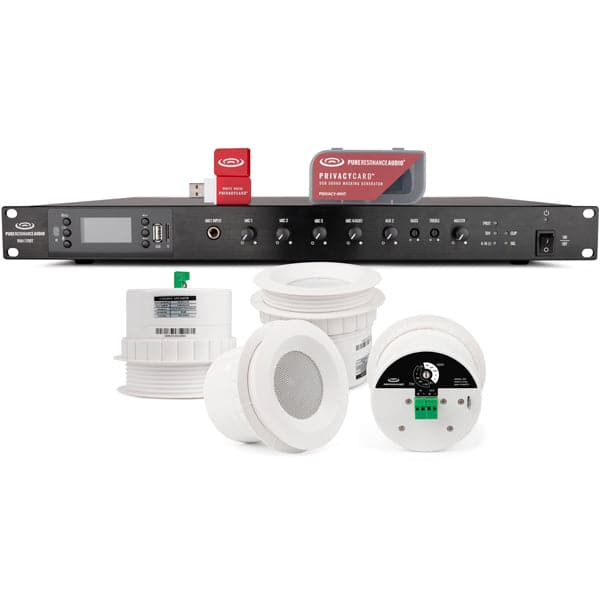 Sound Masking System with 12 Ceiling Speakers and Rackmount Sound ...